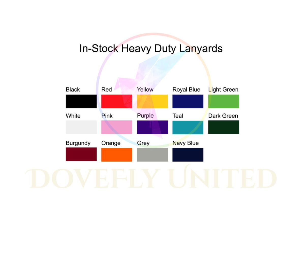 Heavy Duty Lanyard Color Chart-1 | 【DoveFly United 台灣製造識別證帶】企業首選識別證帶&金屬 ...